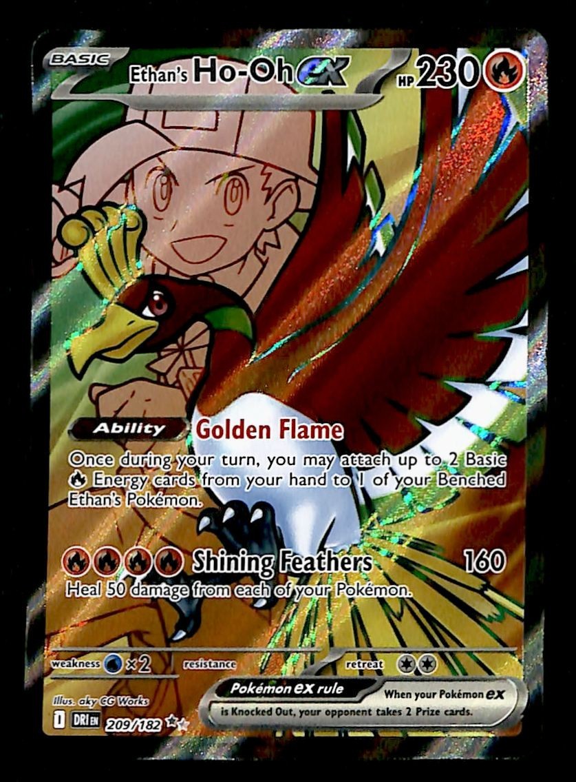 Ethans Ho-Oh ex Full Art Destined Rivals NM, 209/182 Pokemon Card