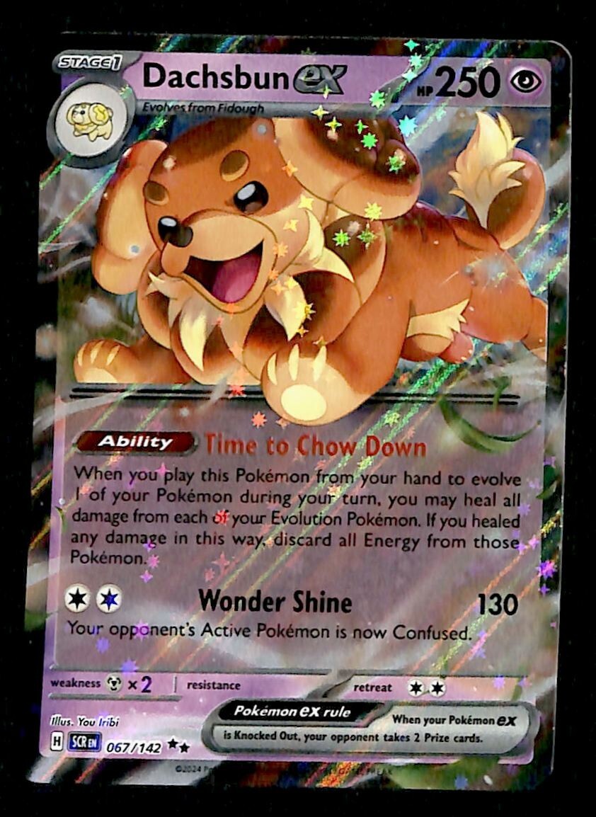 Dachsbun EX Ultra Rare Stellar Crown 067/142, NM Pokemon Card
