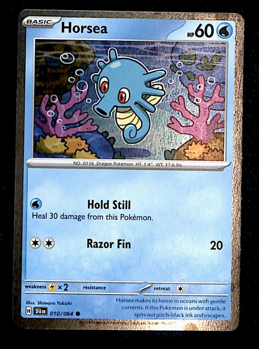 Horsea Cosmos Holo Shrouded Fable 010/064, NM Pokemon Card