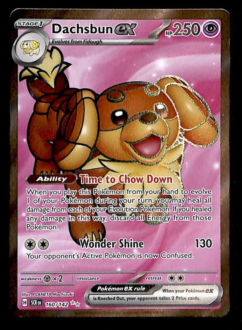 Dachsbun EX Full Art Stellar Crown 160/142, NM Pokemon Card