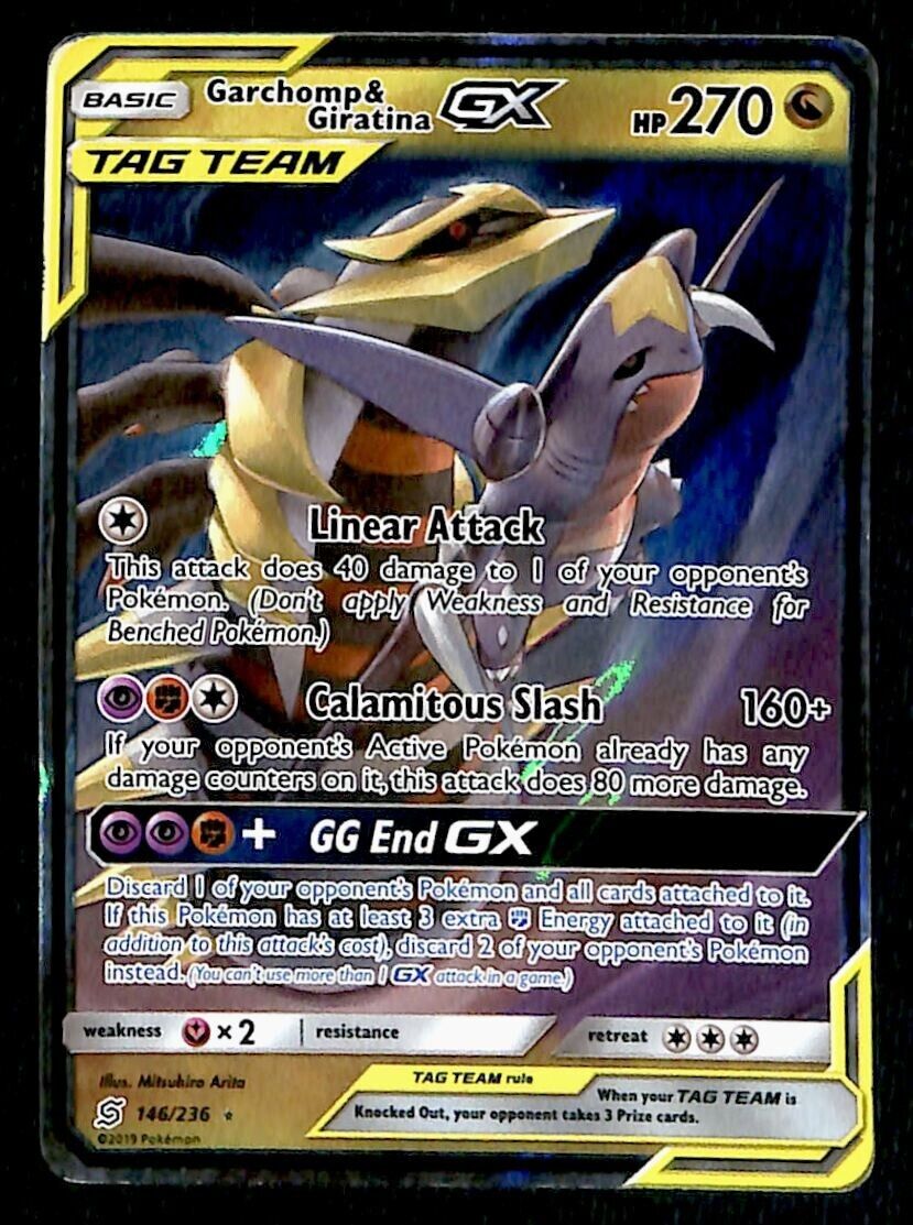 Garchomp & Giratina GX Unified Minds 146/236, EX Pokemon Card