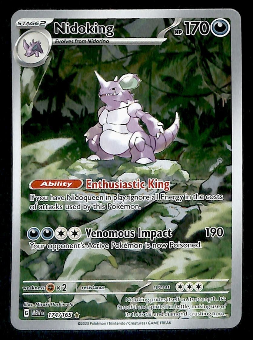 Nidoking ex Illustration Rare Scarlet & Violet 151 174/165, NM Pokemon