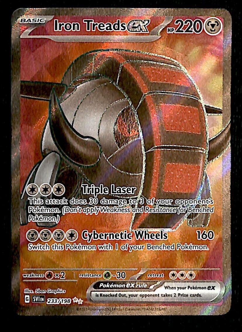 Iron Treads EX Full Art Scarlet & Violet Base 233/198, NM Pokemon Card