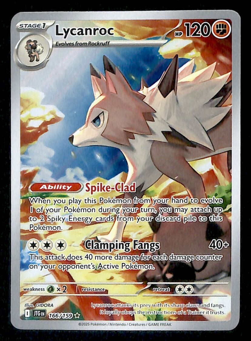 Lycanroc Illustration Rare Journey Together 166/159, NM Pokemon Card