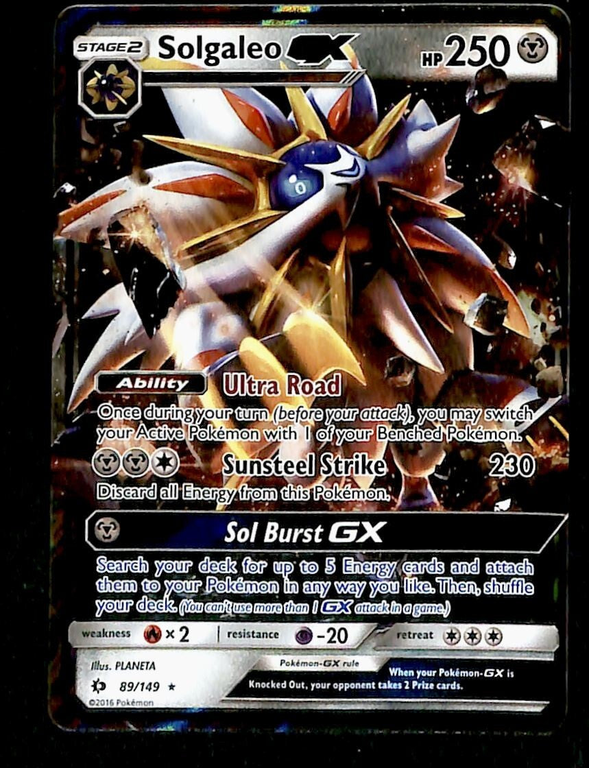 Solgaleo GX Ultra Rare Sun & Moon 89/149, EX Pokemon Card