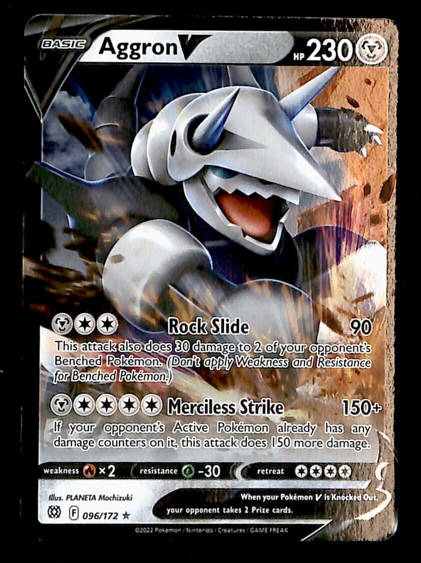 Aggron V Ultra Rare Brilliant Stars 096/172, NM Pokemon Card