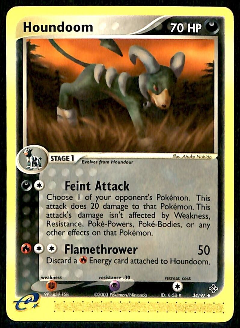 Houndoom EX Dragon NM, 34/97 Pokemon Card