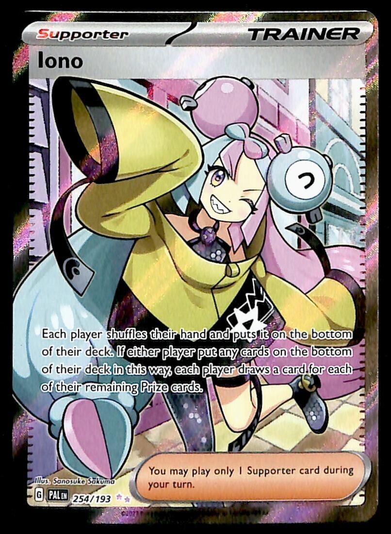 Iono Full Art Trainer Paldea Evolved 254/193, NM Pokemon Card