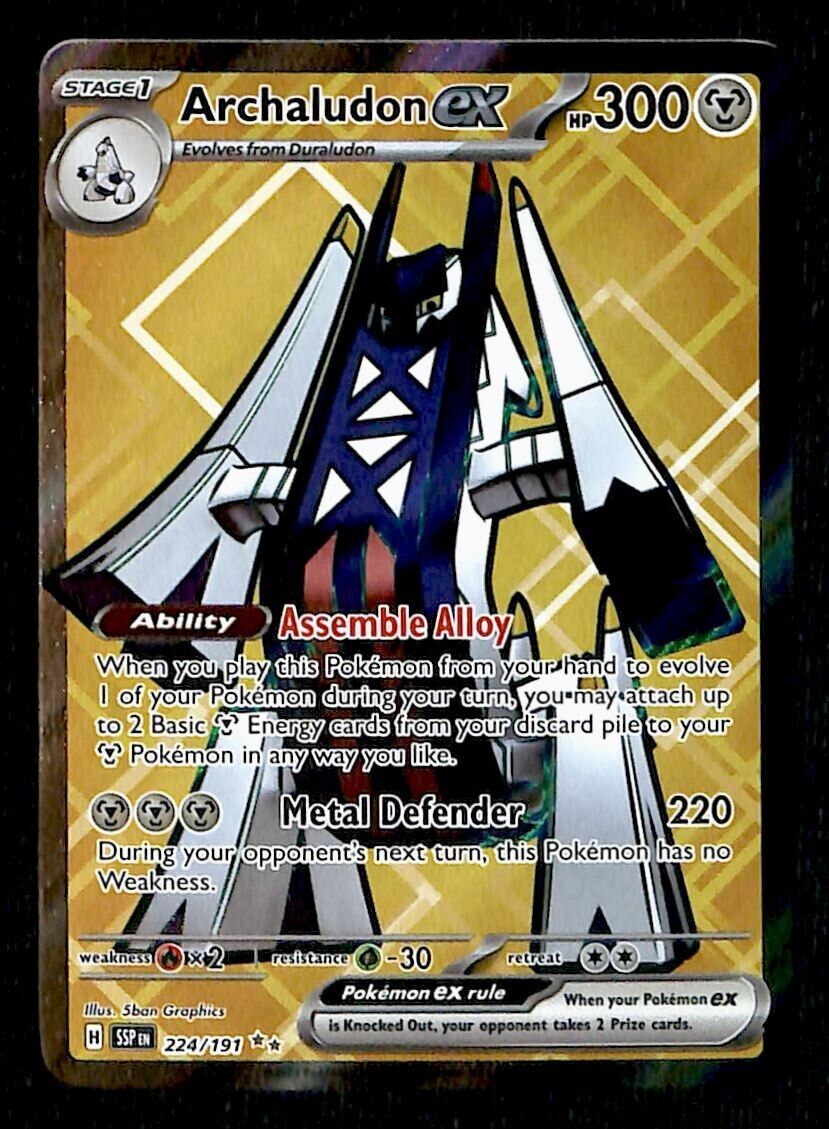 Archaludon EX Full Art Surging Sparks 224/191, NM Pokemon Card