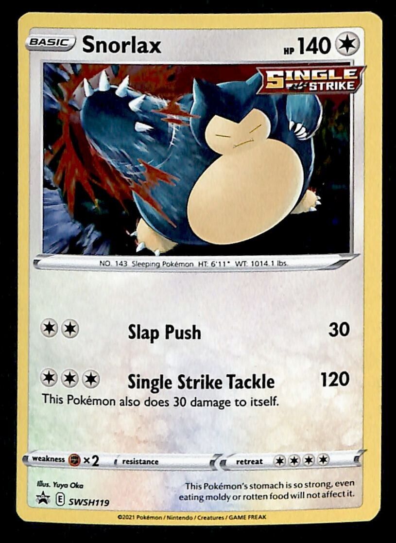Snorlax Holo Black Star Promo SWSH 119, NM Pokemon Card