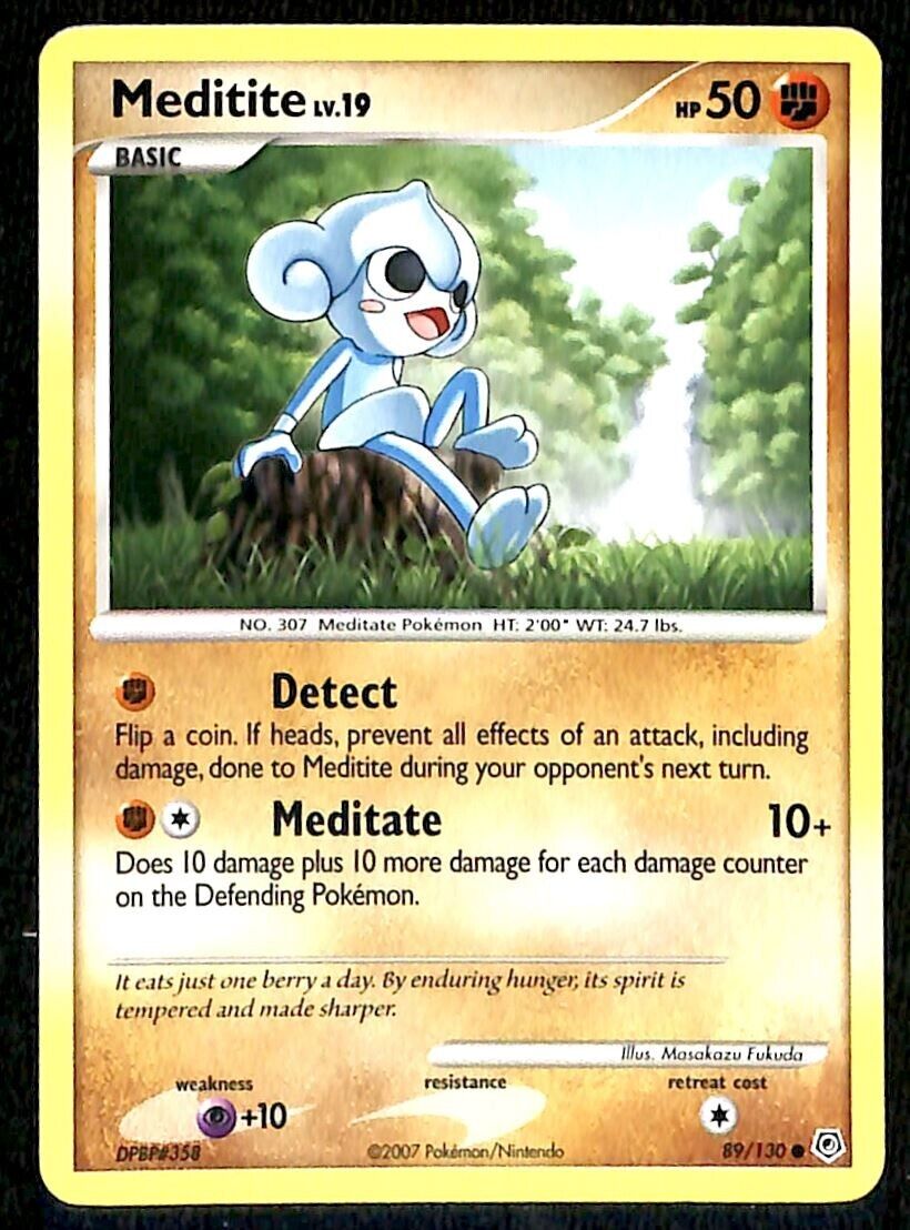 Meditite Diamond & Pearl NM, 89/130 Pokemon Card