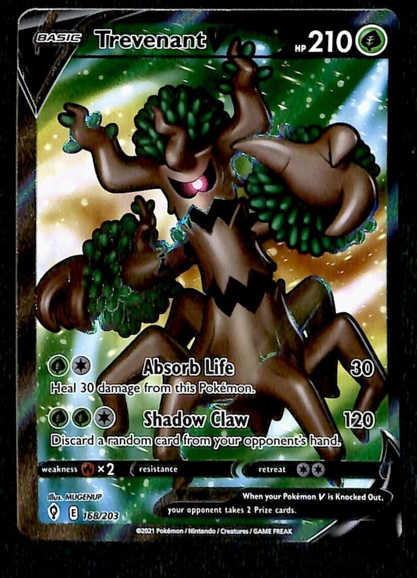 Trevenant V Full Art Evolving Skies 168/203, NM Pokemon Card