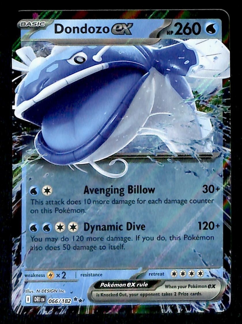 Dondozo ex Rare Destined Rivals 066/182, NM Pokemon Card