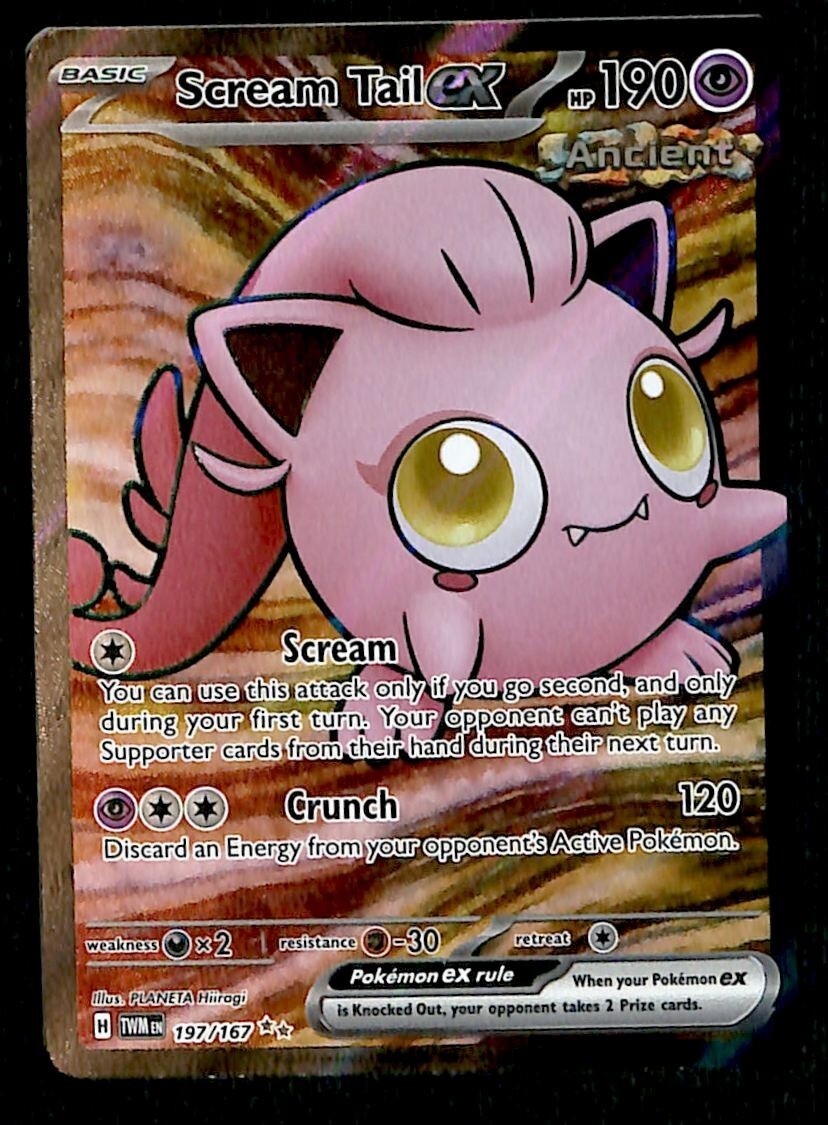 Scream Tail EX Full Art Twilight Masquerade 197/167, NM Pokemon Card