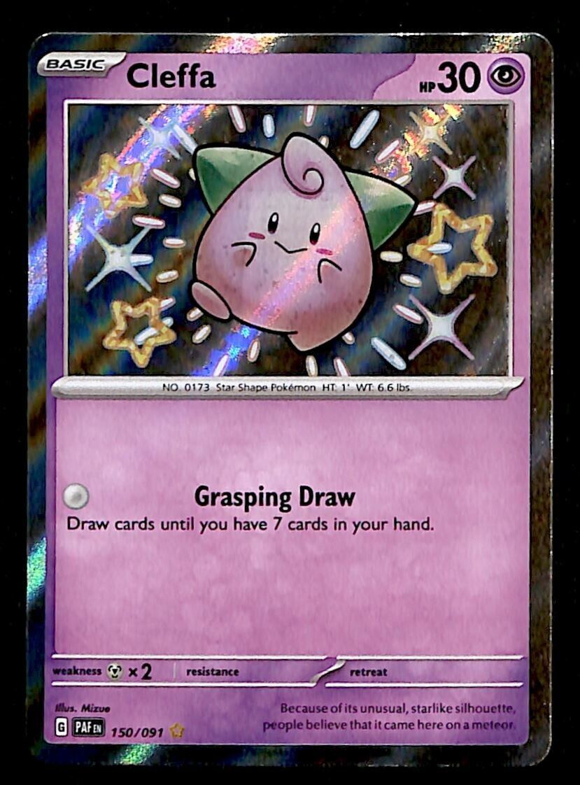 Shiny Cleffa Ultra Rare Paldean Fates 150/091, NM Pokemon Card