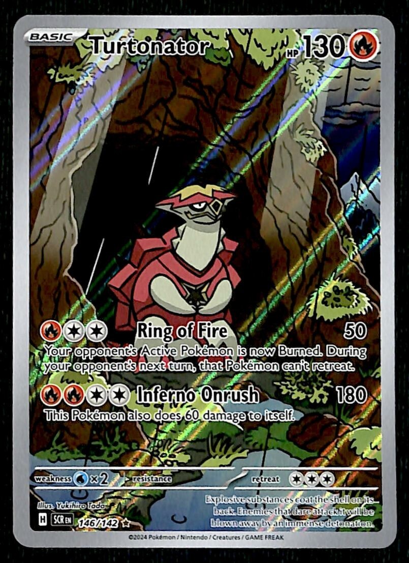 Turtonator Illerstration Rare Stellar Crown 146/142, NM Pokemon Card