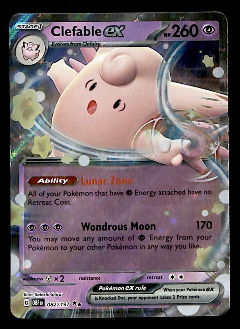Clefable ex Obsidian Flames 082/197, NM Pokemon Card