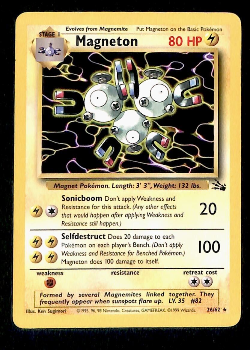 Magneton Fossil EX 26/62 Pokemon Card