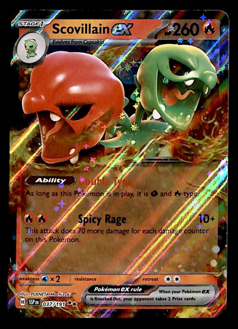 Scovillain EX Ultra Rare Surging Sparks 037/191, NM Pokemon Card