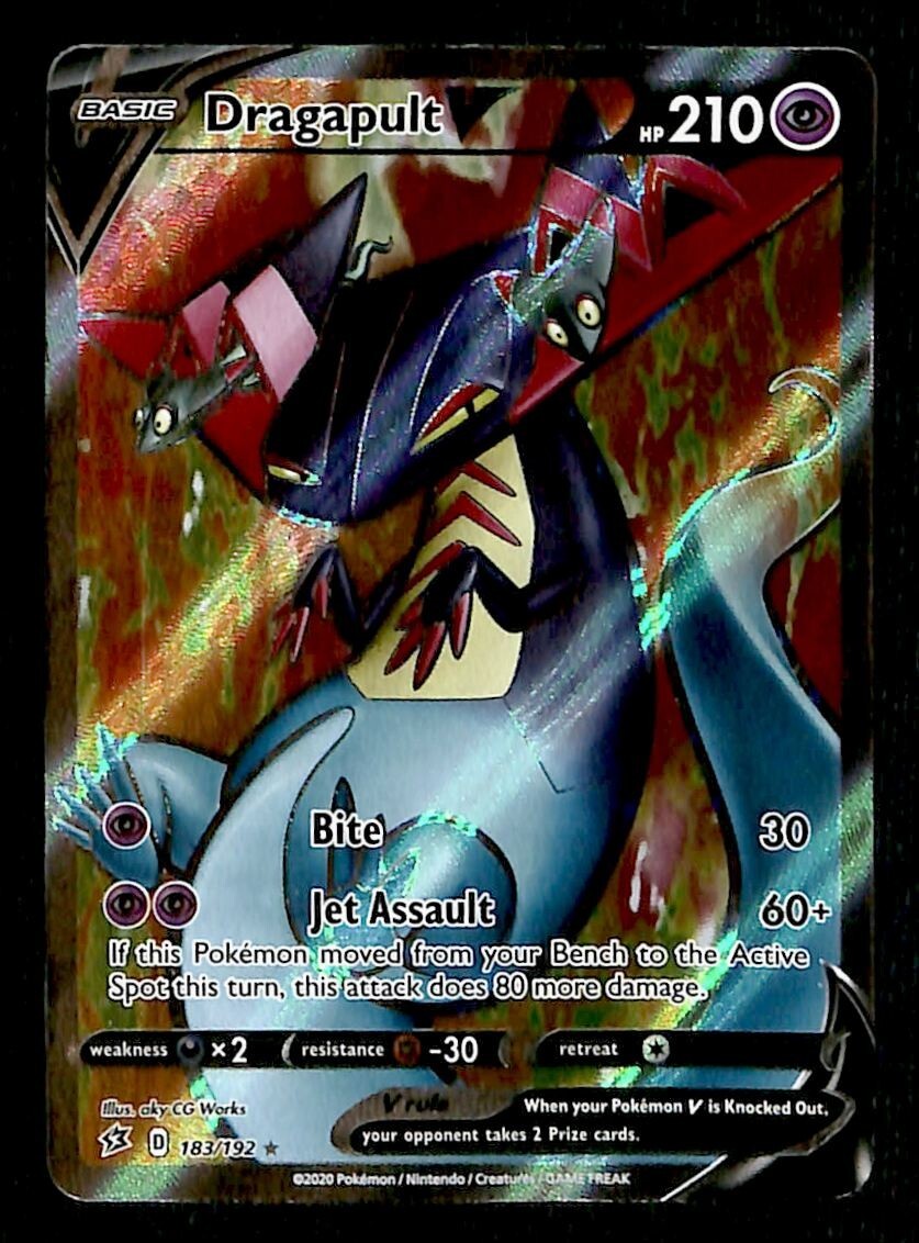Dragapult V Full Art Rare Rebel Clash 183/192, EX Pokemon Card