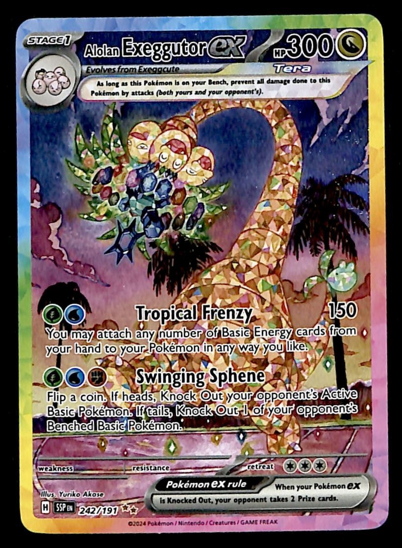 Exeggutor EX Illustration Rare Surging Sparks 242/191, NM Pokemon Card