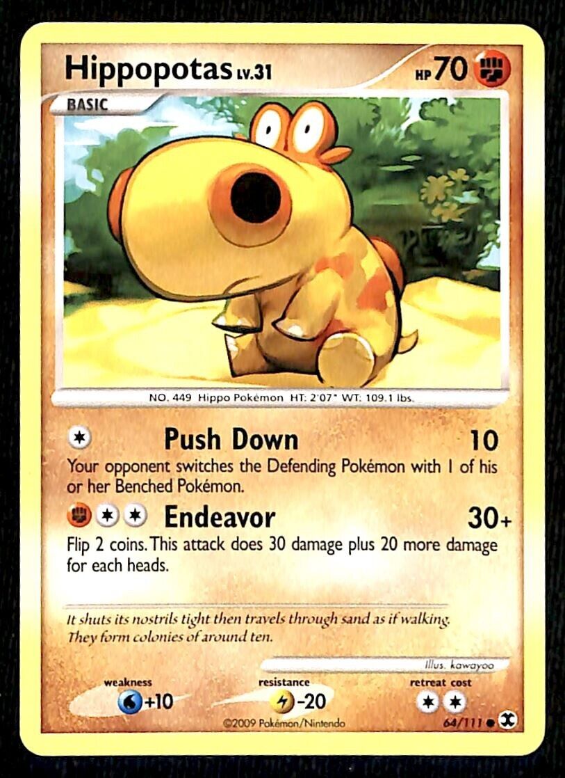 Hippopotas Rising Rivals NM, 64/111 Pokemon Card