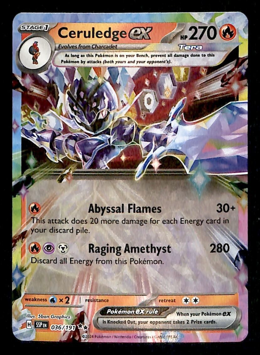 Ceruledge EX Ultra Rare Surging Sparks 036/191, NM Pokemon Card