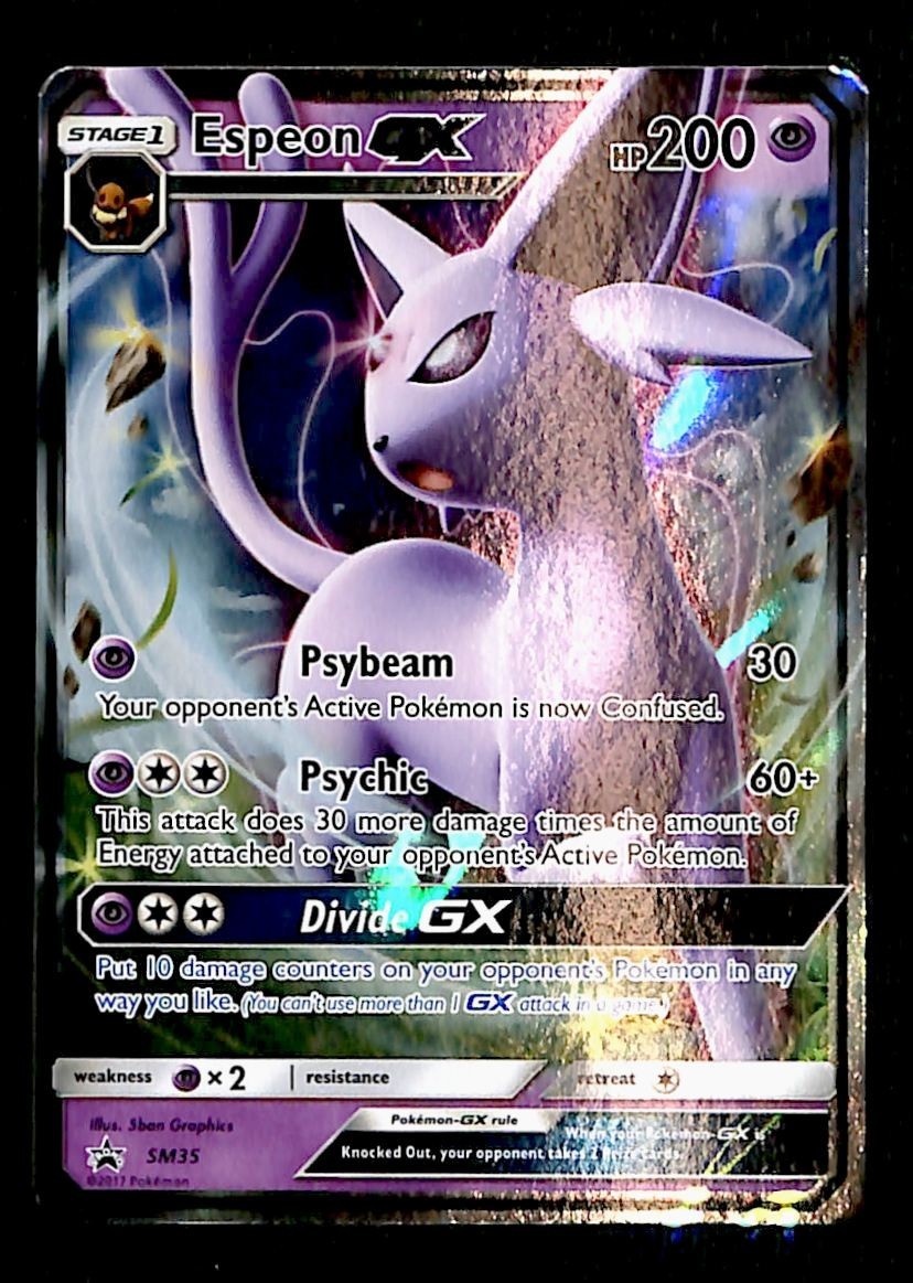 Espeon GX Black Star Promo SM35, NM Pokemon Card