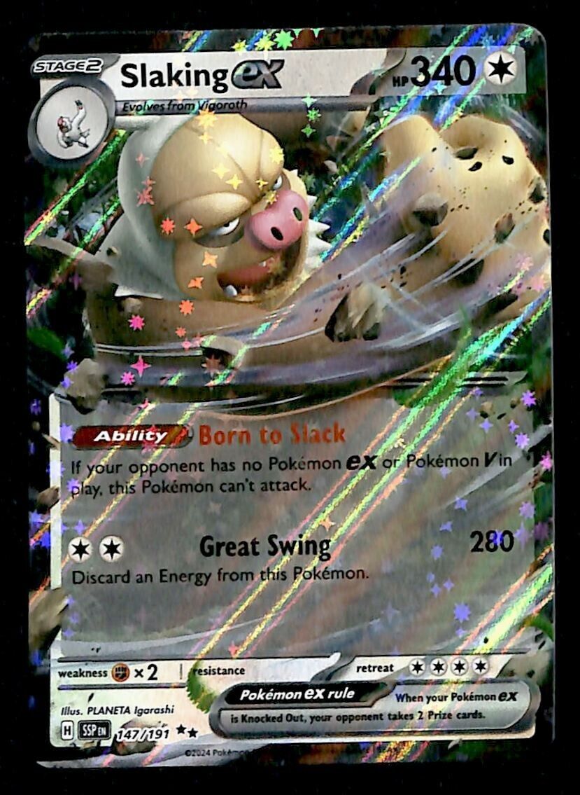 Slaking EX Ultra Rare Surging Sparks 147/191, NM Pokemon Card