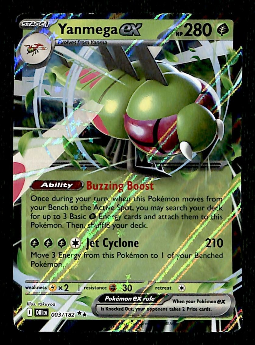Yanmega ex Rare Destined Rivals 003/182, NM Pokemon Card