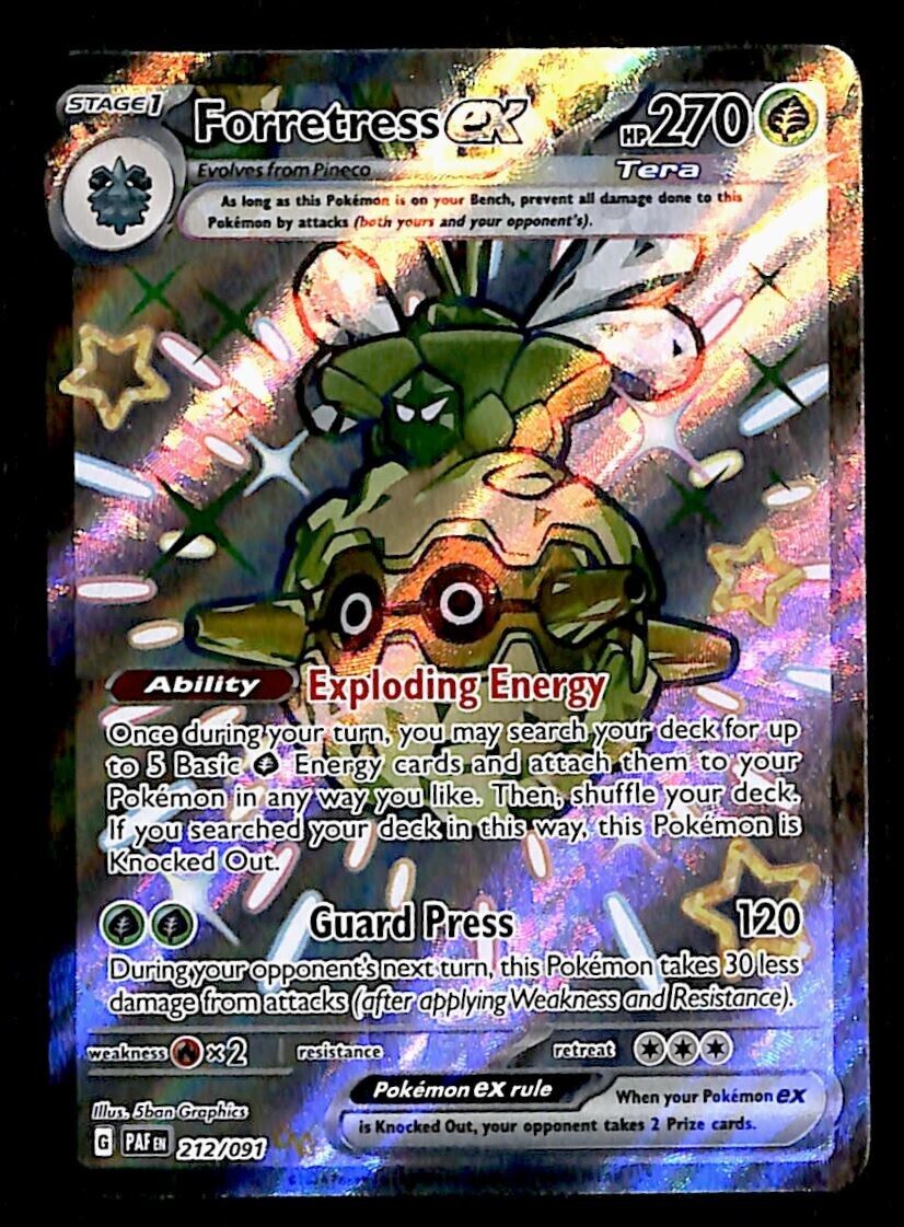 Forretress ex Full Art Paldean Fates 212/091, NM Pokemon Card