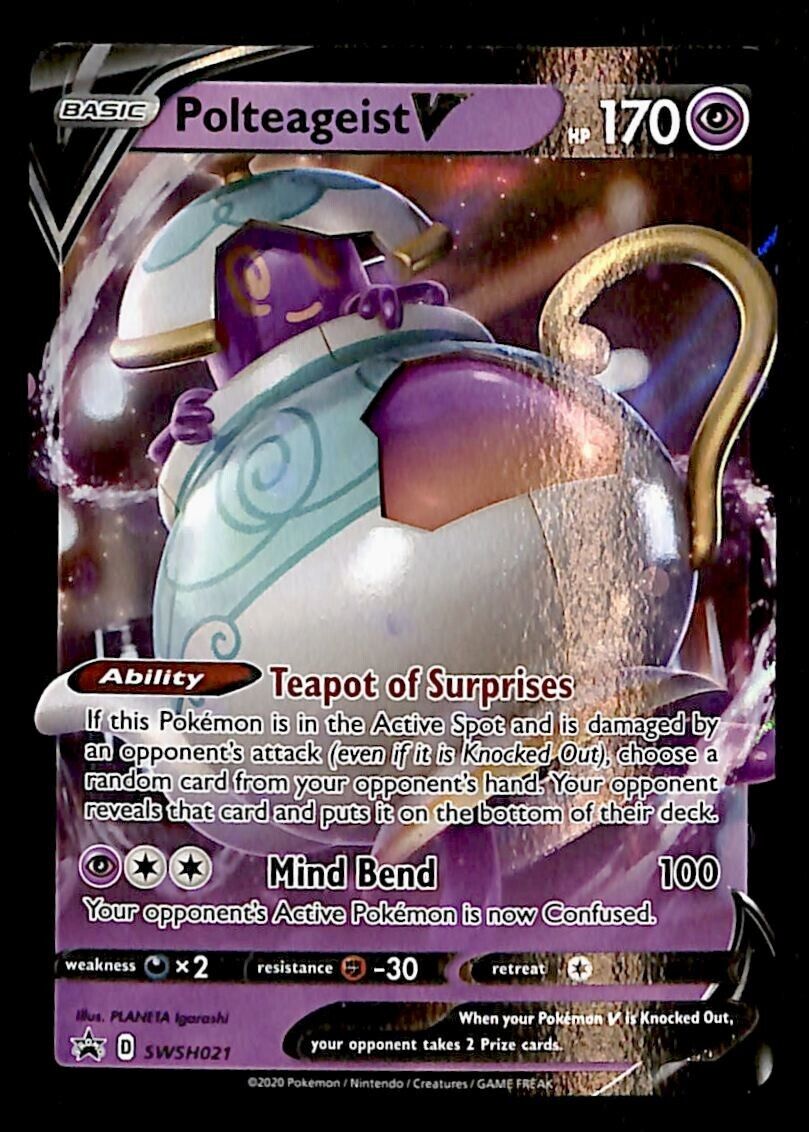 Polteageist V Black Star Promo SWSH 021, NM Pokemon Card