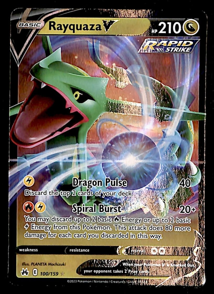 Rayquaza V Ultra Rare Crown Zenith 100/159, NM Pokemon Card