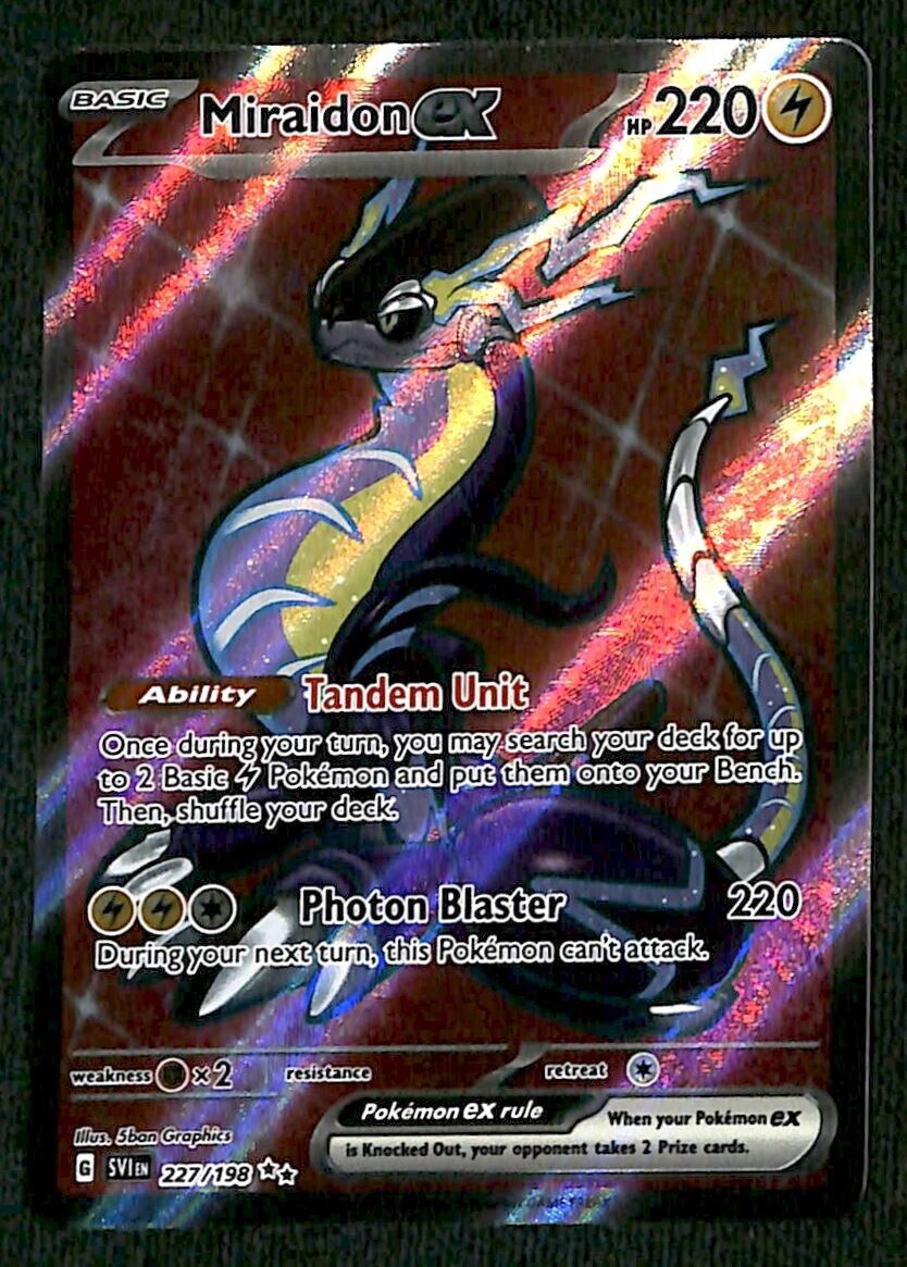 Miraidon ex Ultra Rare Scarlet & Violet 227/198, NM Pokemon Card