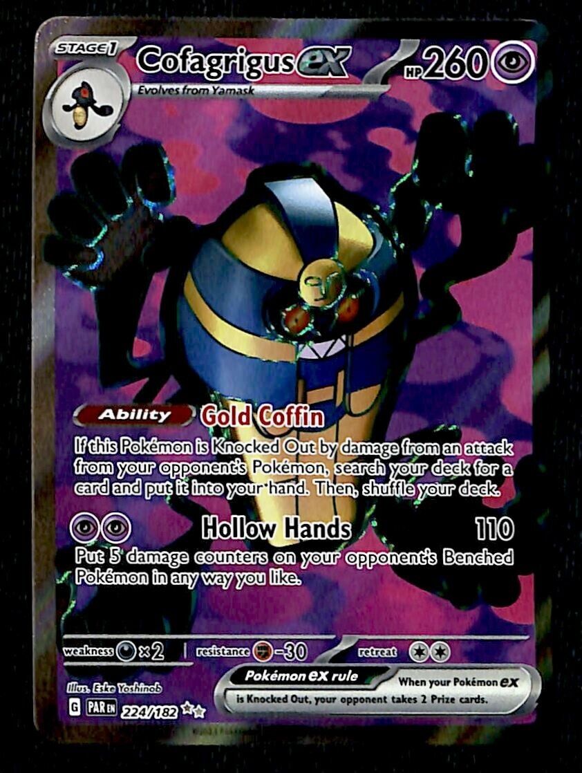 Cofagrigus EX Full Art Paradox Rift 224/182, NM Pokemon Card