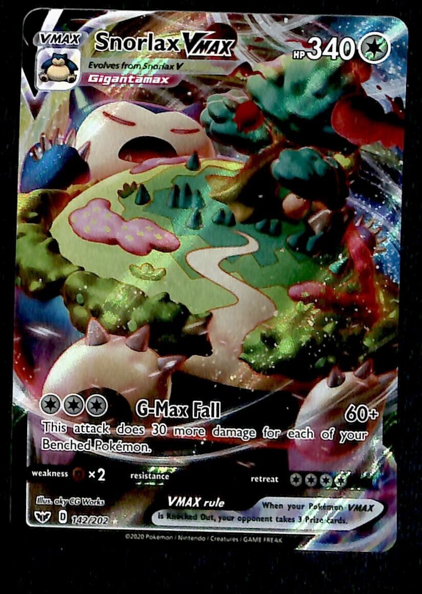 Snorlax VMAX Full Art Sword & Shield 142/202, NM Pokemon Card