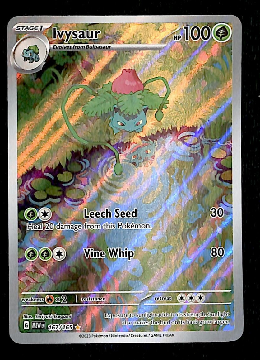 Ivysaur ex Illustration Rare Scarlet & Violet 151 167/165, NM Pokemon