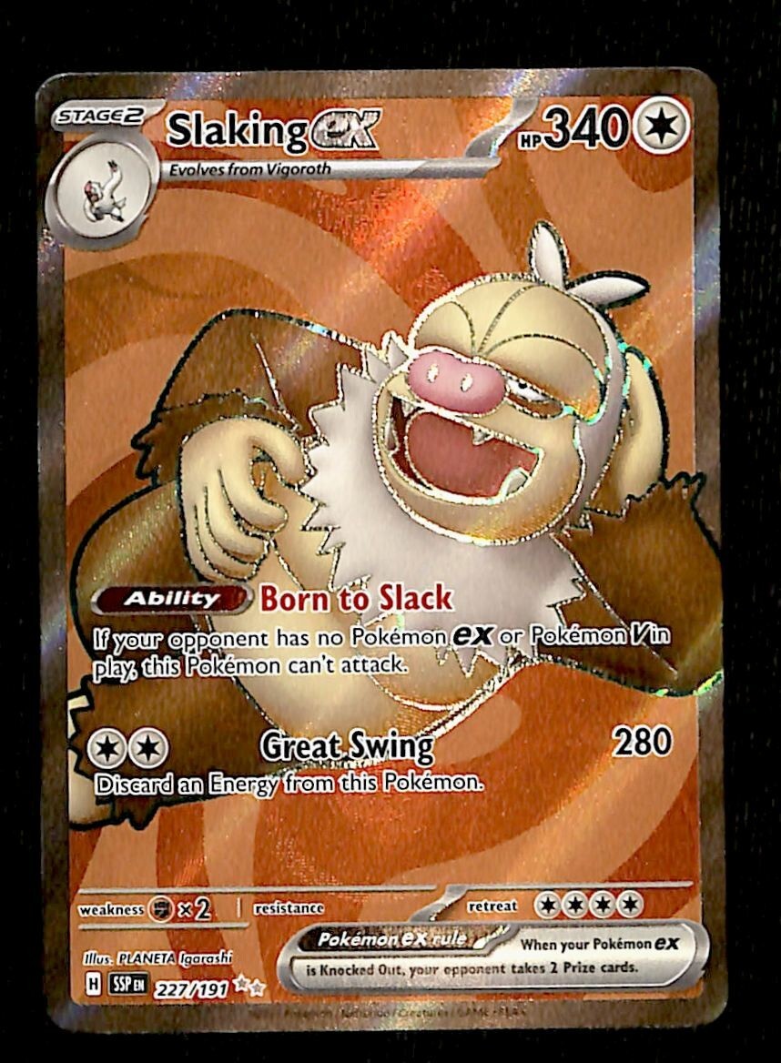 Slaking Full Art Ultra Rare Surging Sparks 227/191, NM Pokemon Card