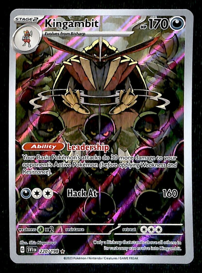 Kingambit Illustration Rare Scarlet & Violet Base 220/198, NM Pokemon