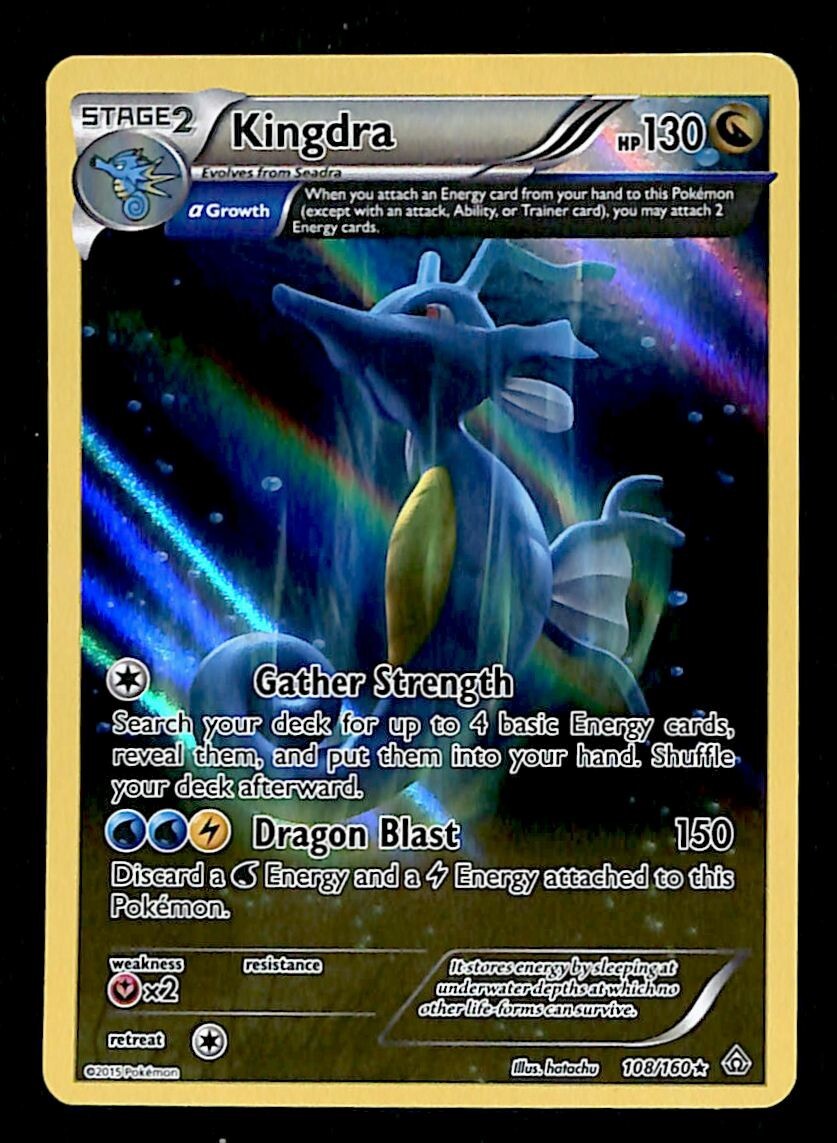 Kingdra Full Art Primal Clash 108/160, NM Pokemon Card