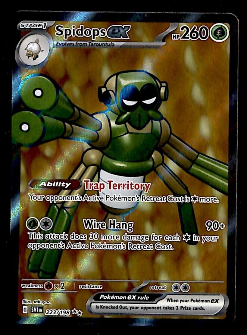 Spidops ex Scarlet & Violet 223/198, NM Pokemon Card