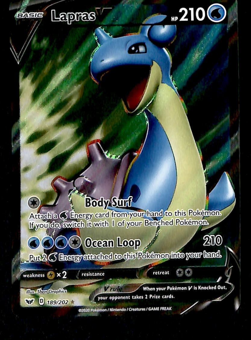 Cramorant V Full Art Sword & Shield 198/202, NM Pokemon Card