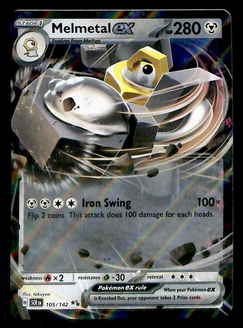 Melmetal EX Ultra Rare Stellar Crown 105/142, NM Pokemon Card