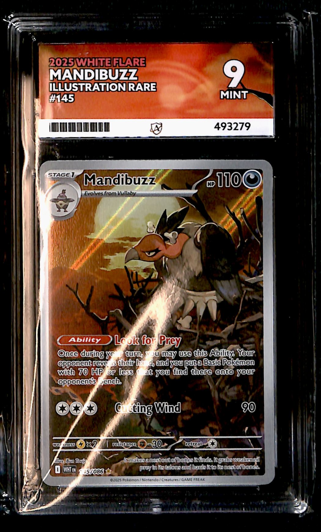 Mandibuzz White Flare 145/086, ACE 9 Pokemon Card